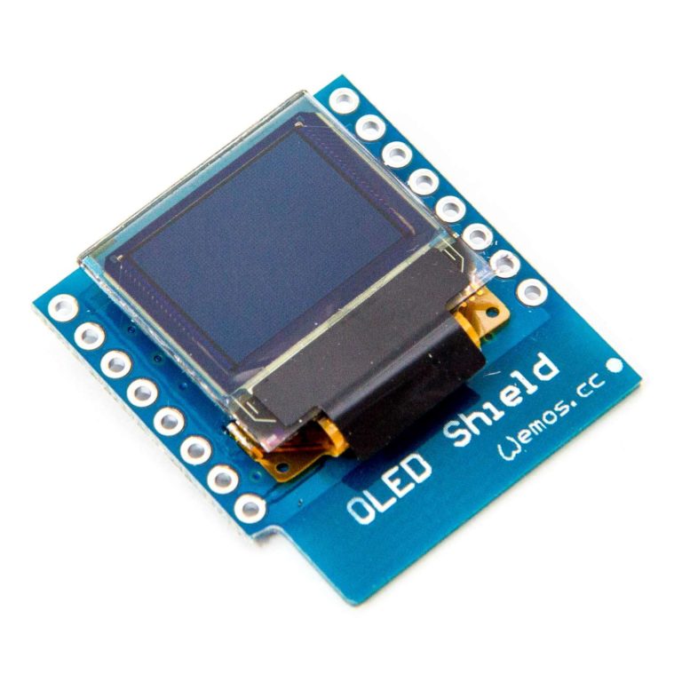 WeMos D1 Mini Shield med OLED-skärm (64x48 pixlar) - Invize AB